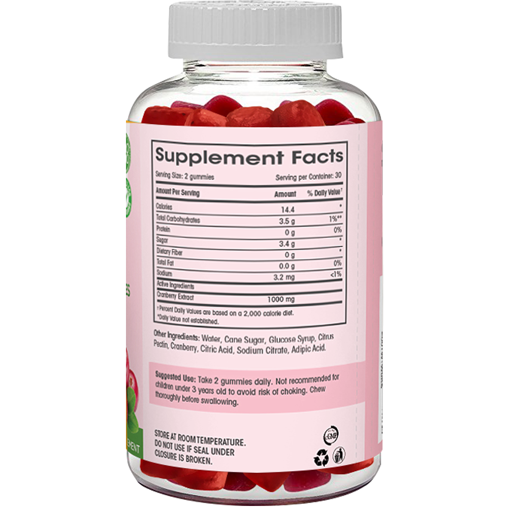 Vegan Cranberry Gummies 60 Count | Flamingo Supplements LLC